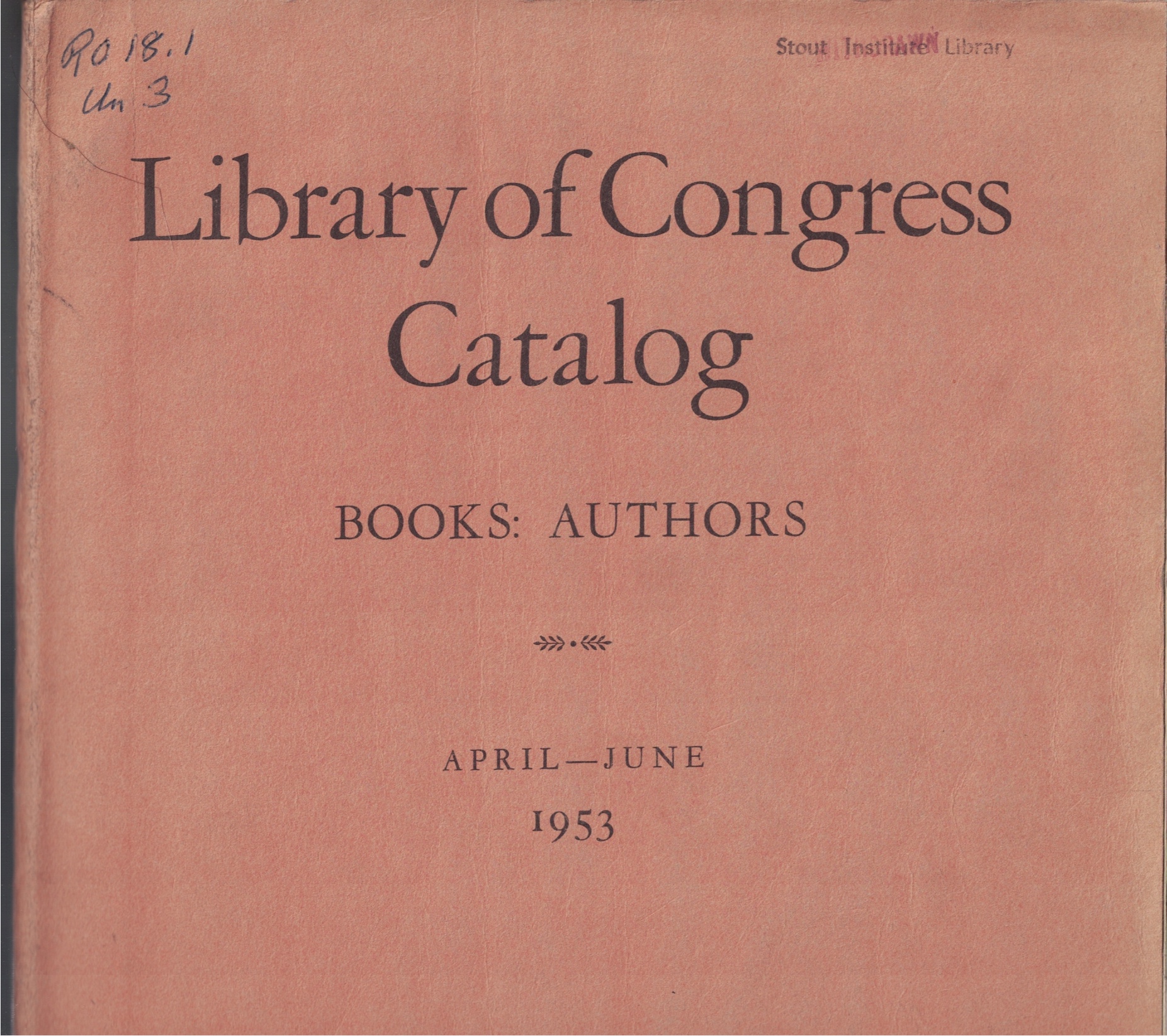 Library Of Congress Catalog A Cumulative List Of Works Represented By